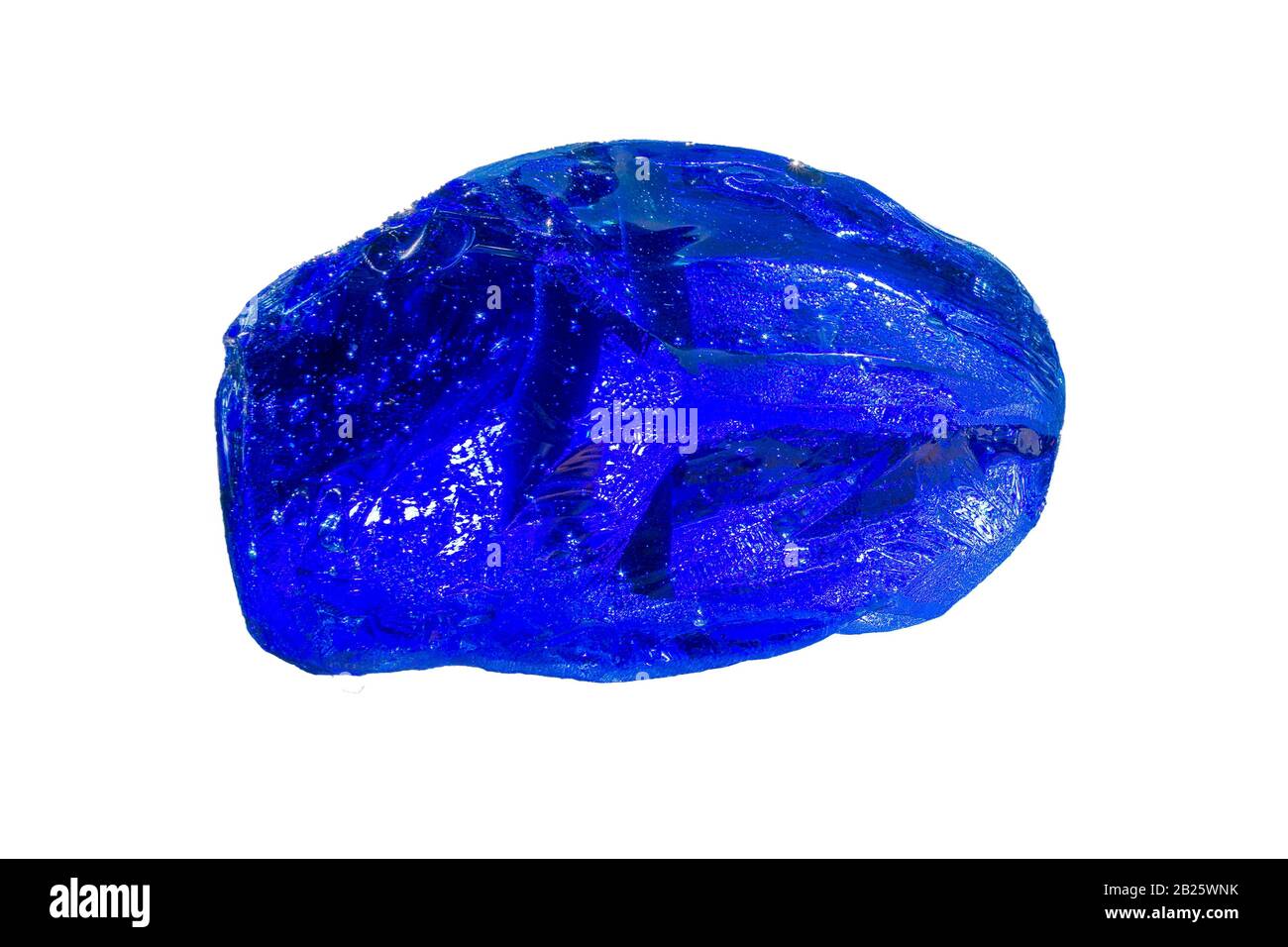 a broken glass stone suspended from a steel cable Stock Photo - Alamy