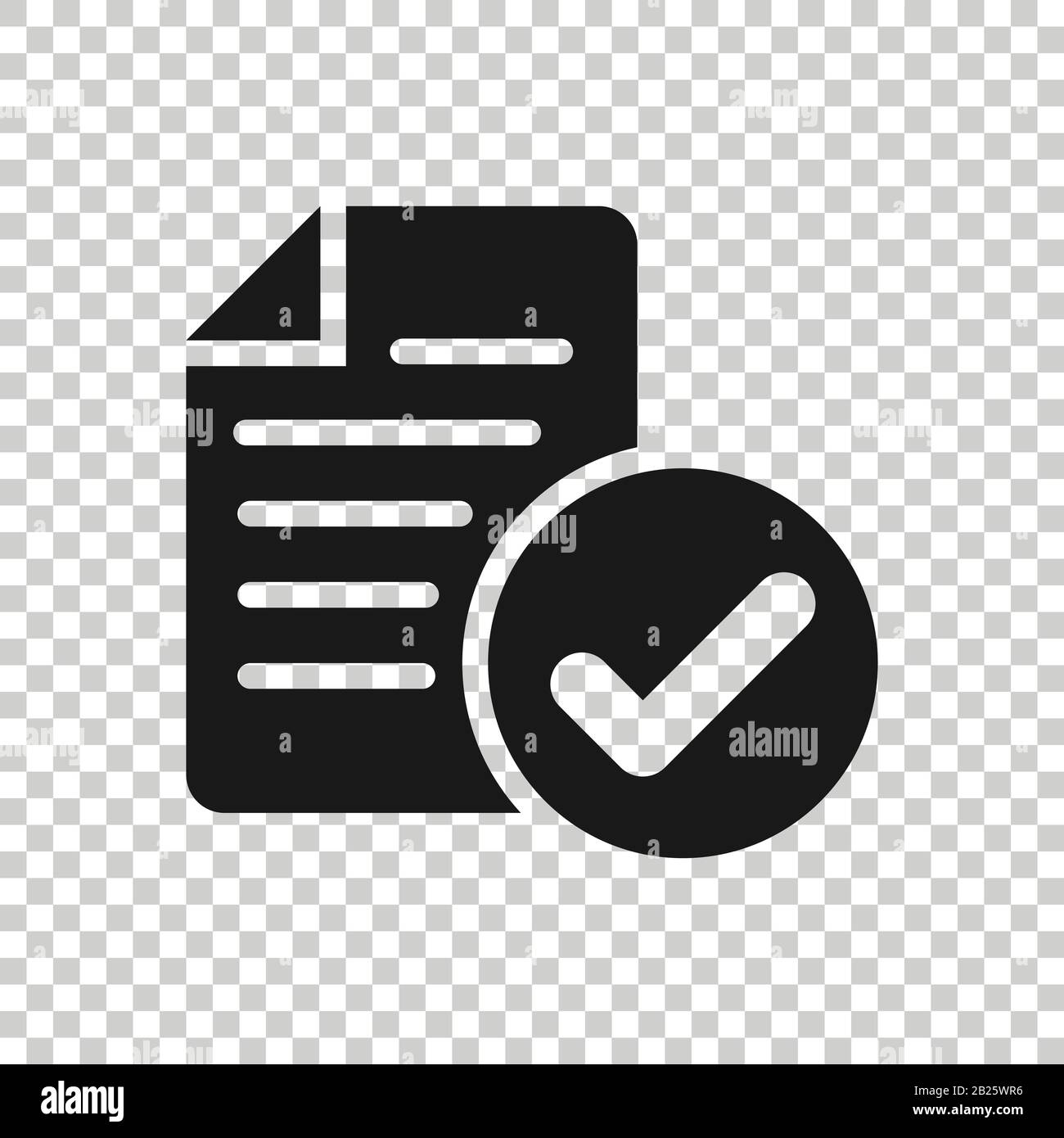 Approved document icon in flat style. Authorize vector illustration on ...