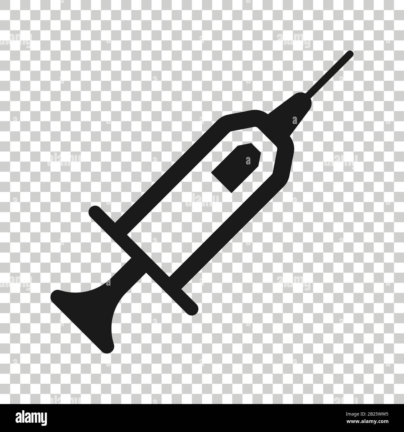Syringe icon in flat style. Inject needle vector illustration on white ...