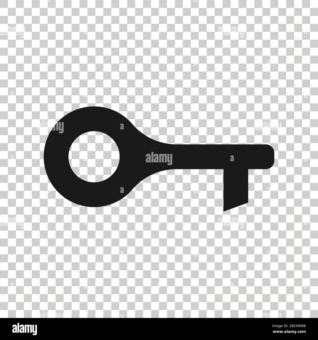 Key icon in flat style. Password vector illustration on white isolated ...