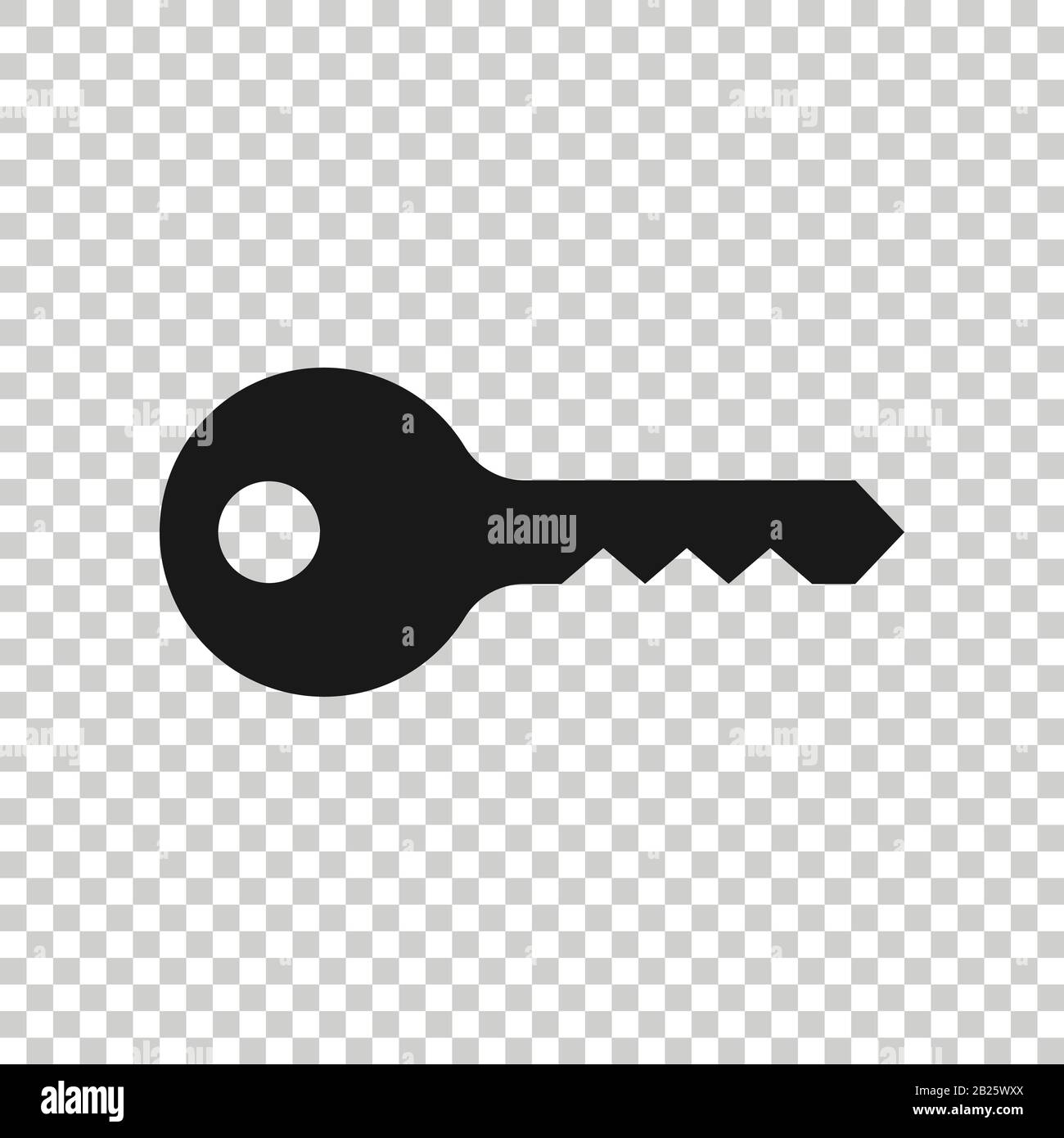 Key icon in flat style. Password vector illustration on white isolated ...
