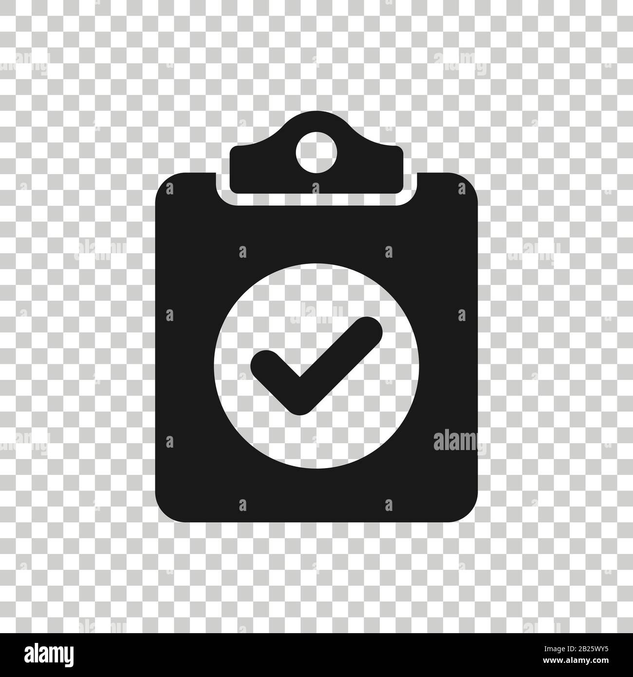Document checkbox icon in flat style. Test vector illustration on white ...