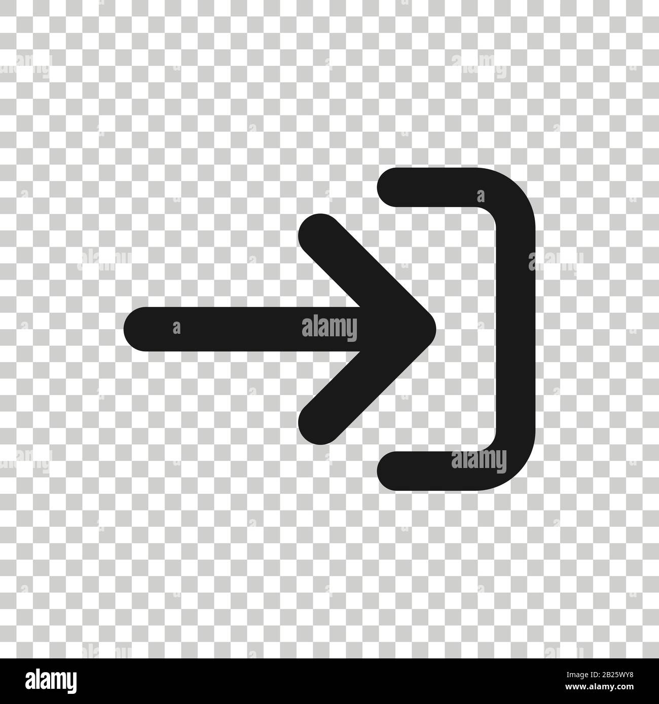 Login icon in flat style. Arrow access vector illustration on white ...