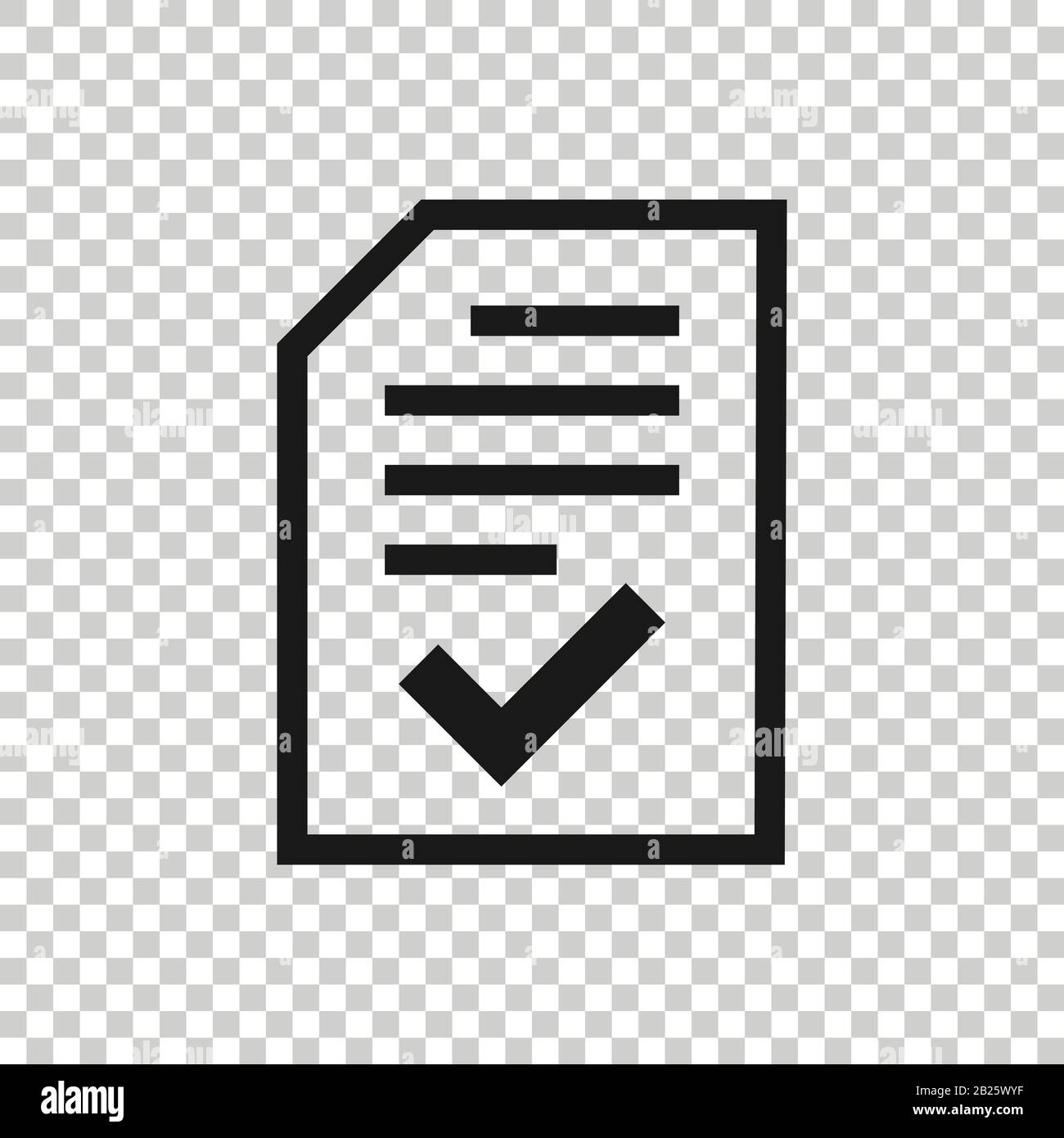 Approved document icon in flat style. Authorize vector illustration on white isolated background ...