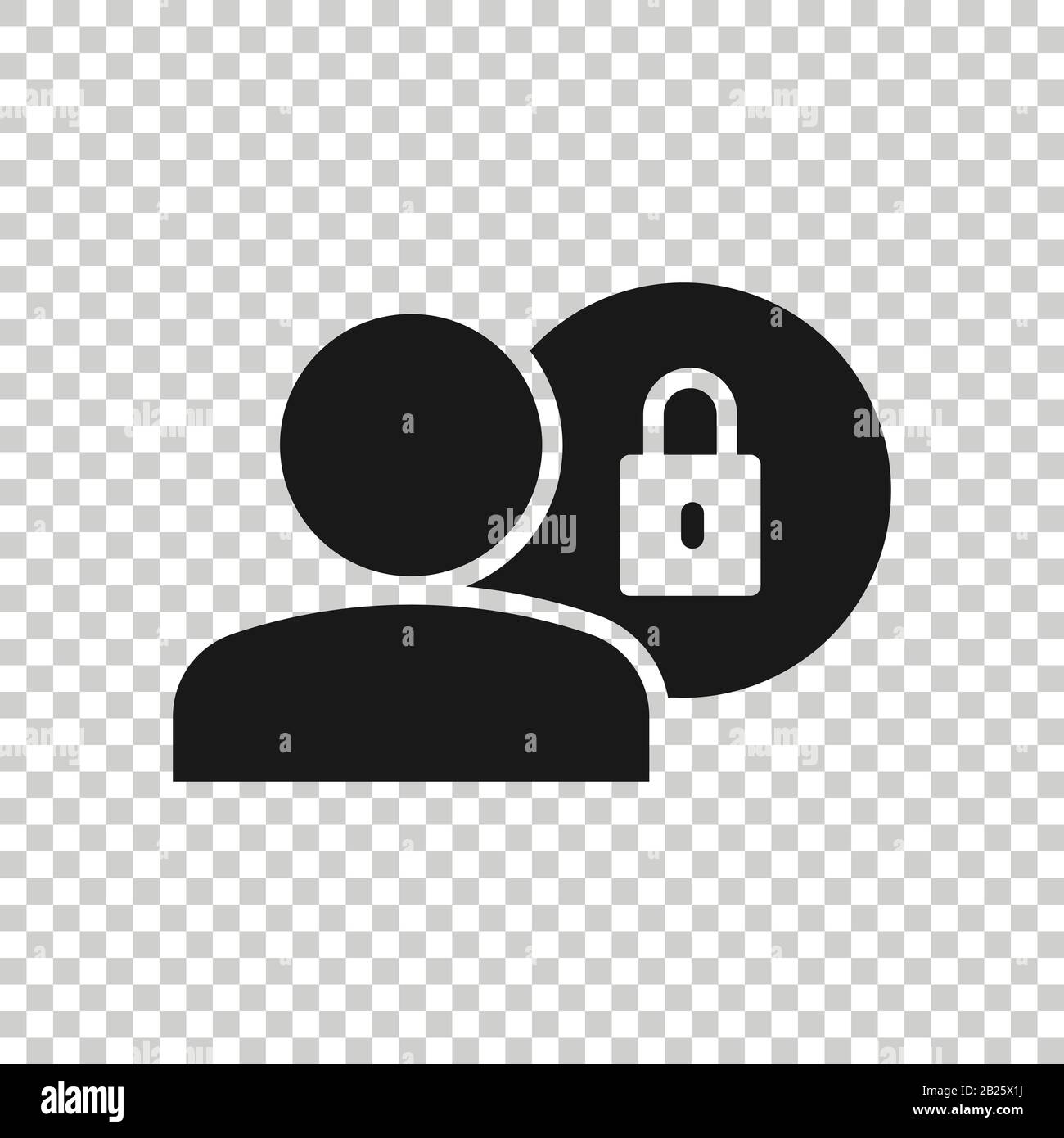 Login icon in flat style. People secure access vector illustration on ...