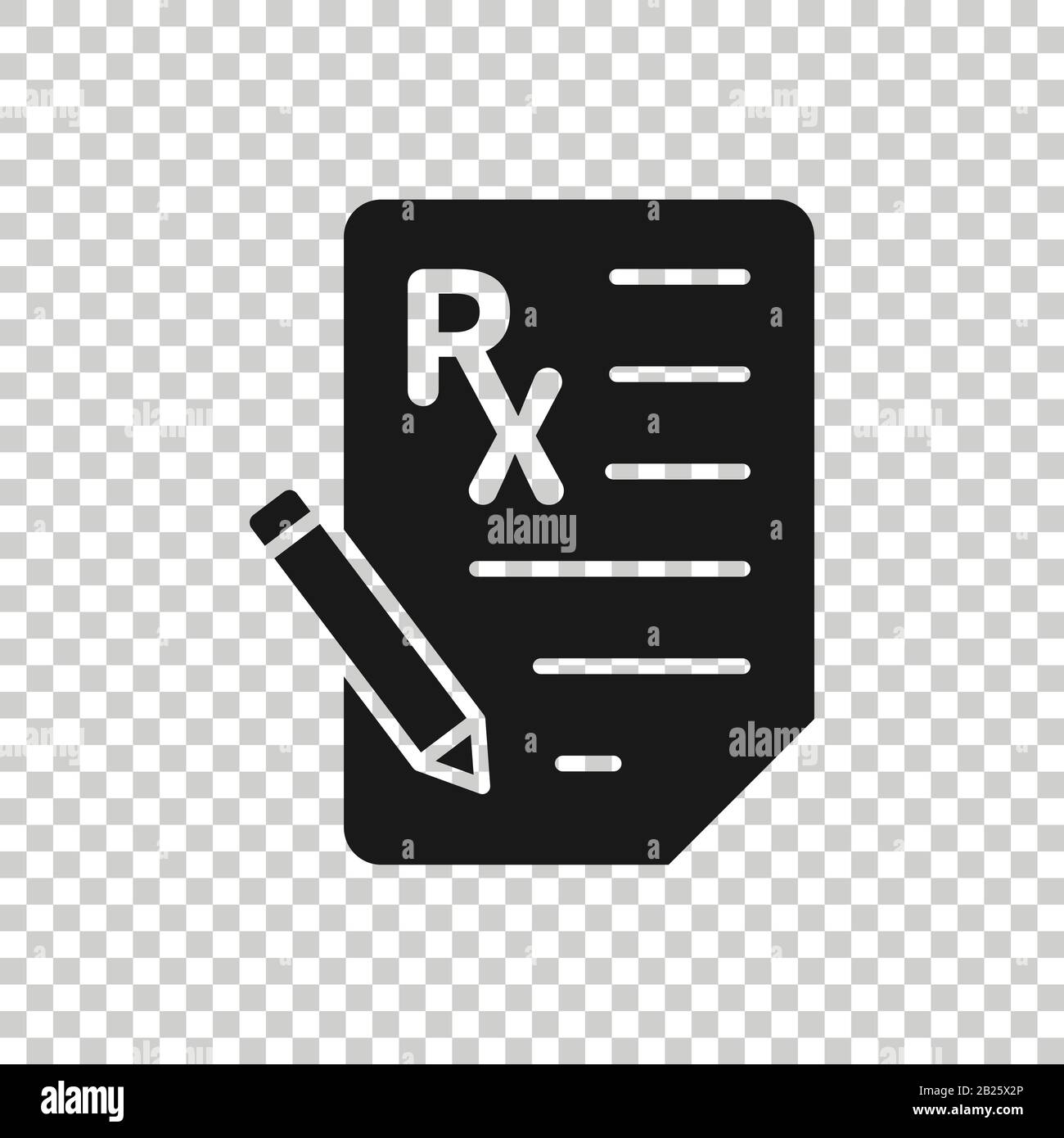 Prescription icon in flat style. Rx document vector illustration on ...