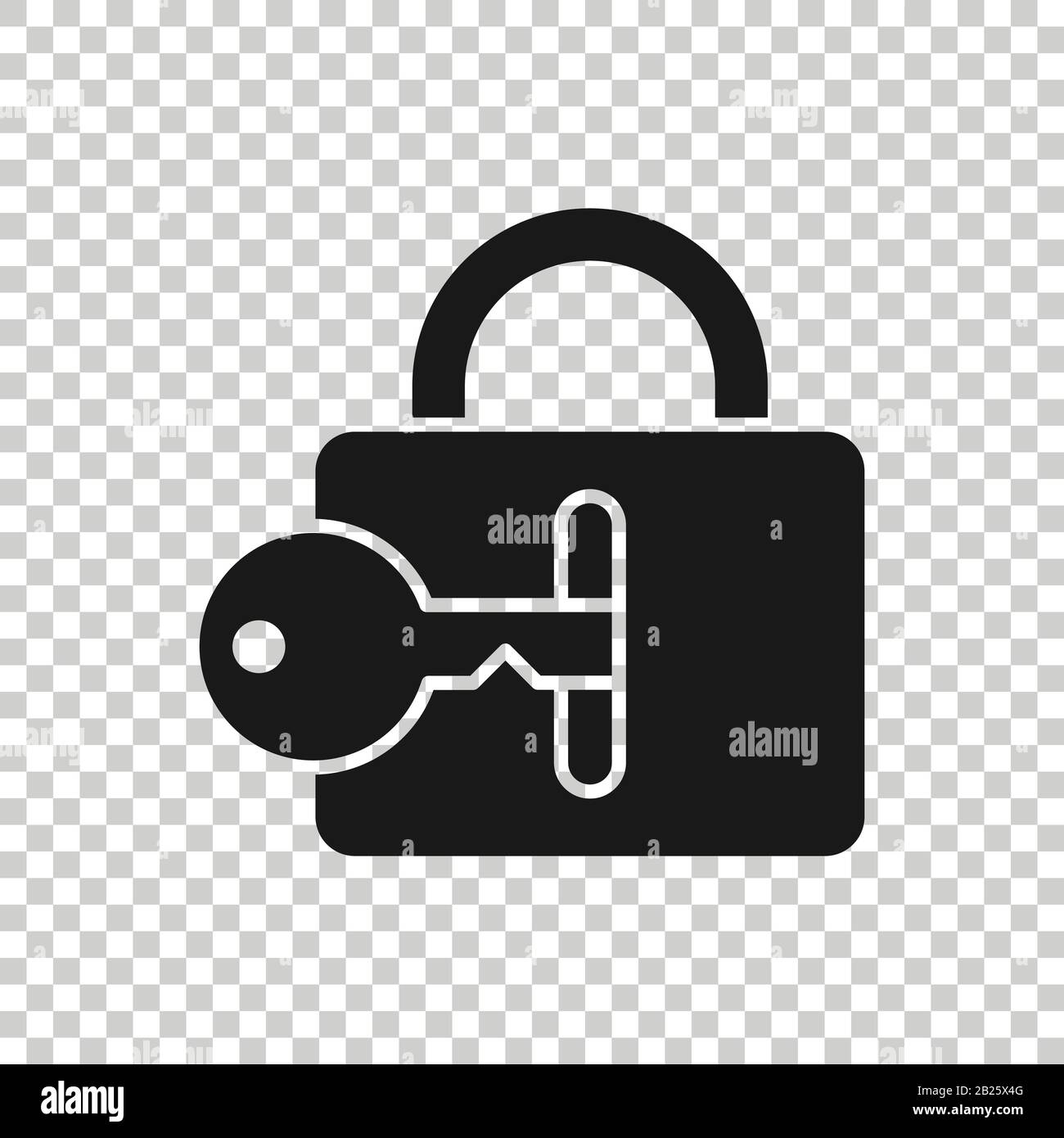 Locker icon in flat style. Padlock password vector illustration on ...