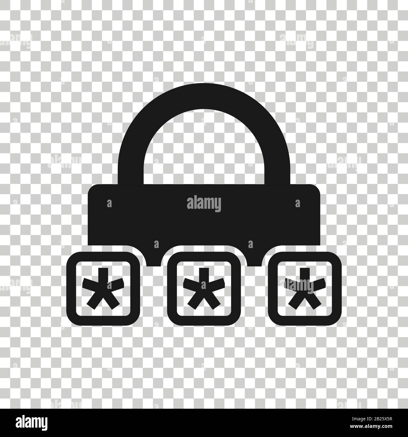Login icon in flat style. Password access vector illustration on white ...