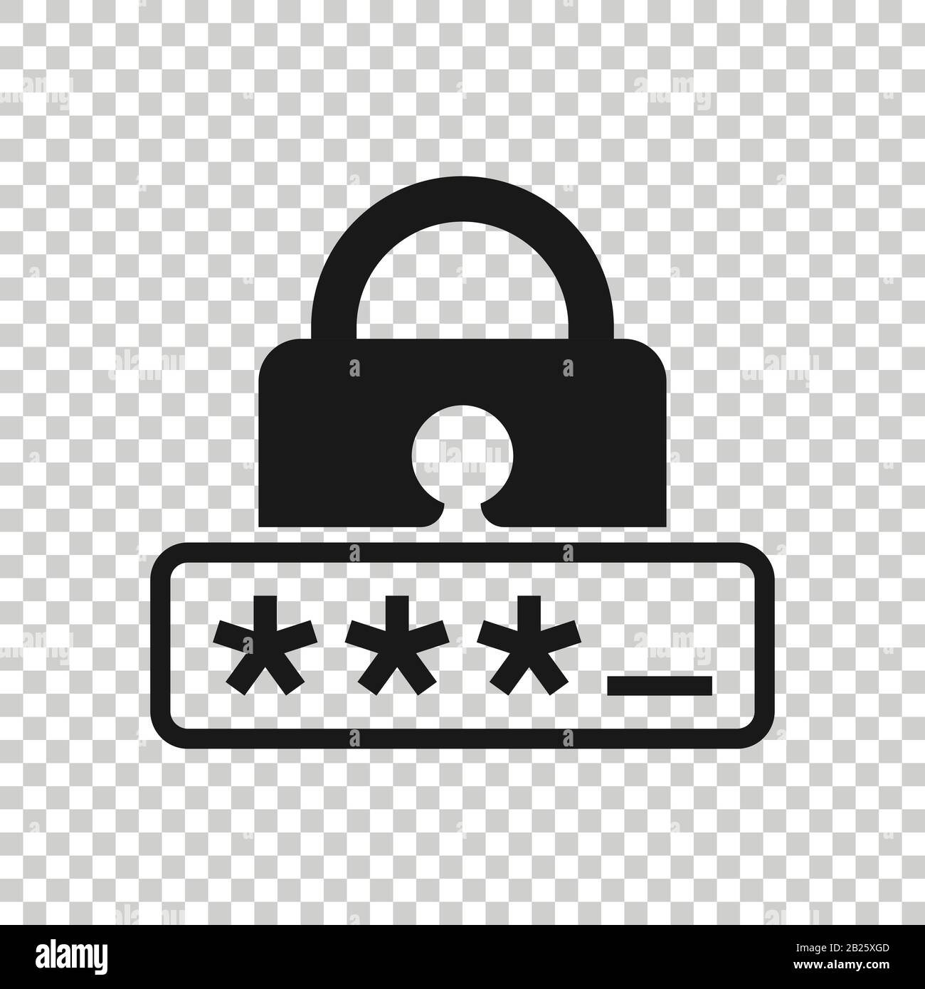 Login icon in flat style. Password access vector illustration on white ...