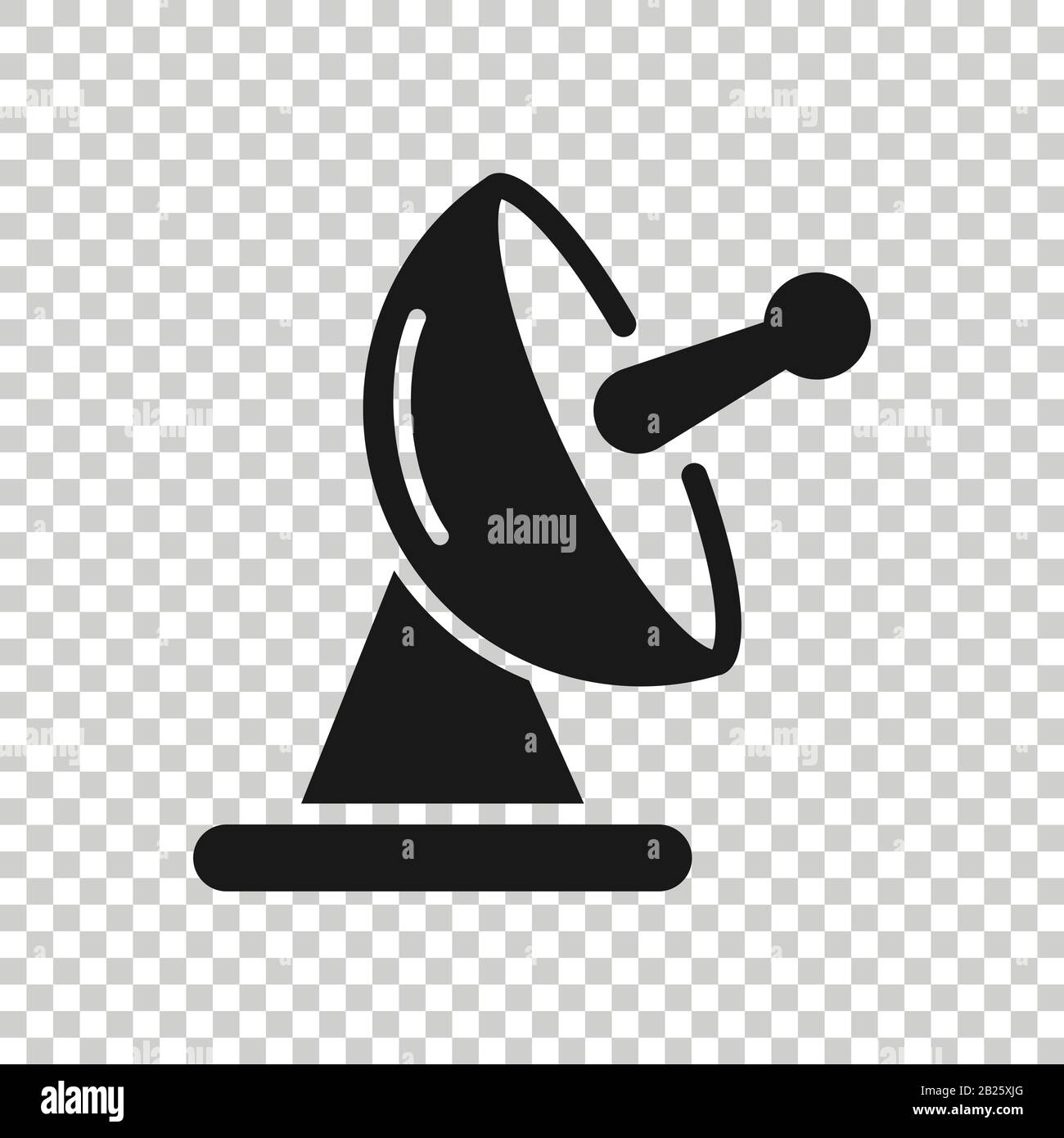Satellite antenna tower icon in flat style. Broadcasting vector ...