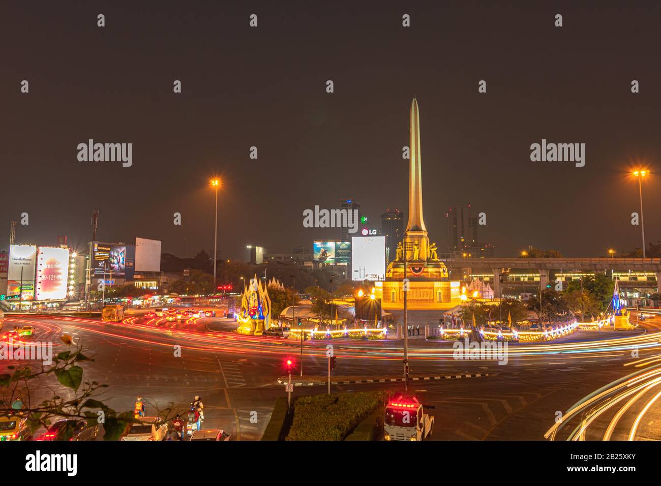 Bangkok,Thailand-February,20,2020:angkok in the night around victory ...