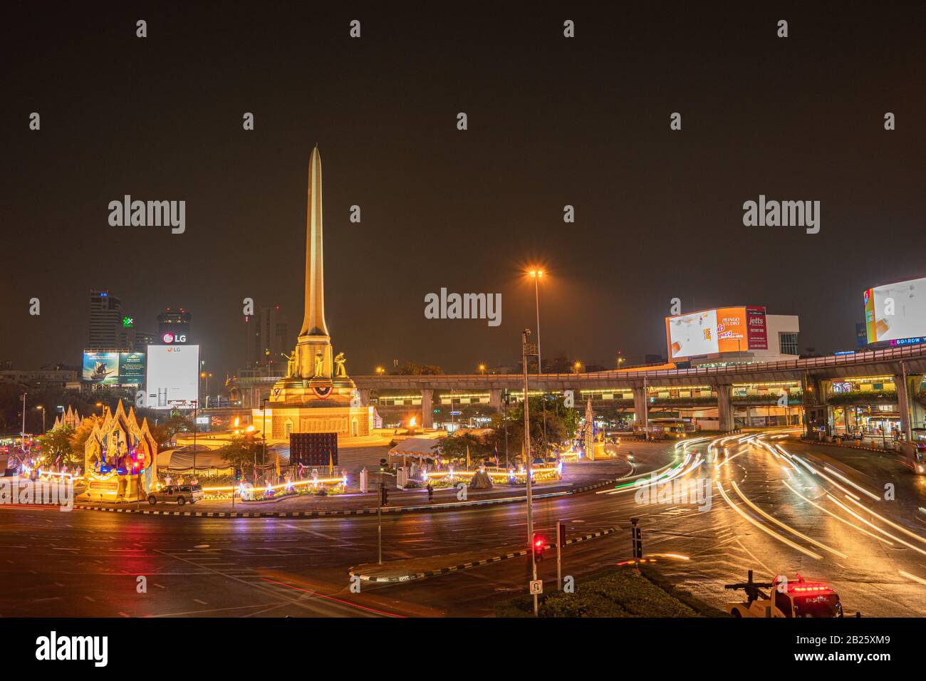 Bangkok,Thailand-February,20,2020:angkok in the night around victory ...