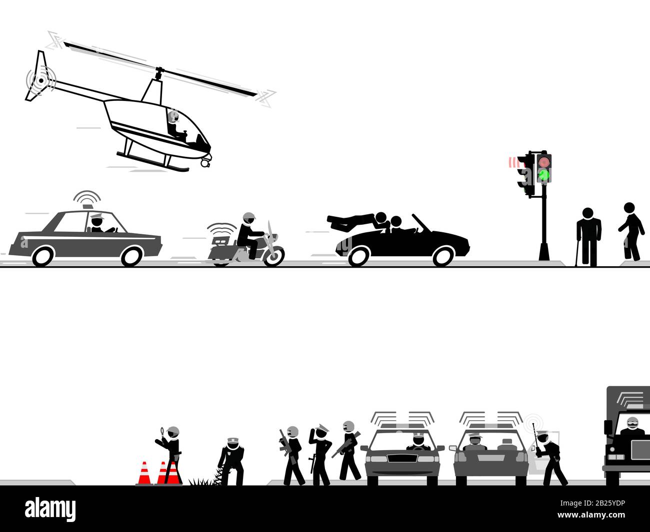 Speed gun policeman Stock Vector Images - Alamy