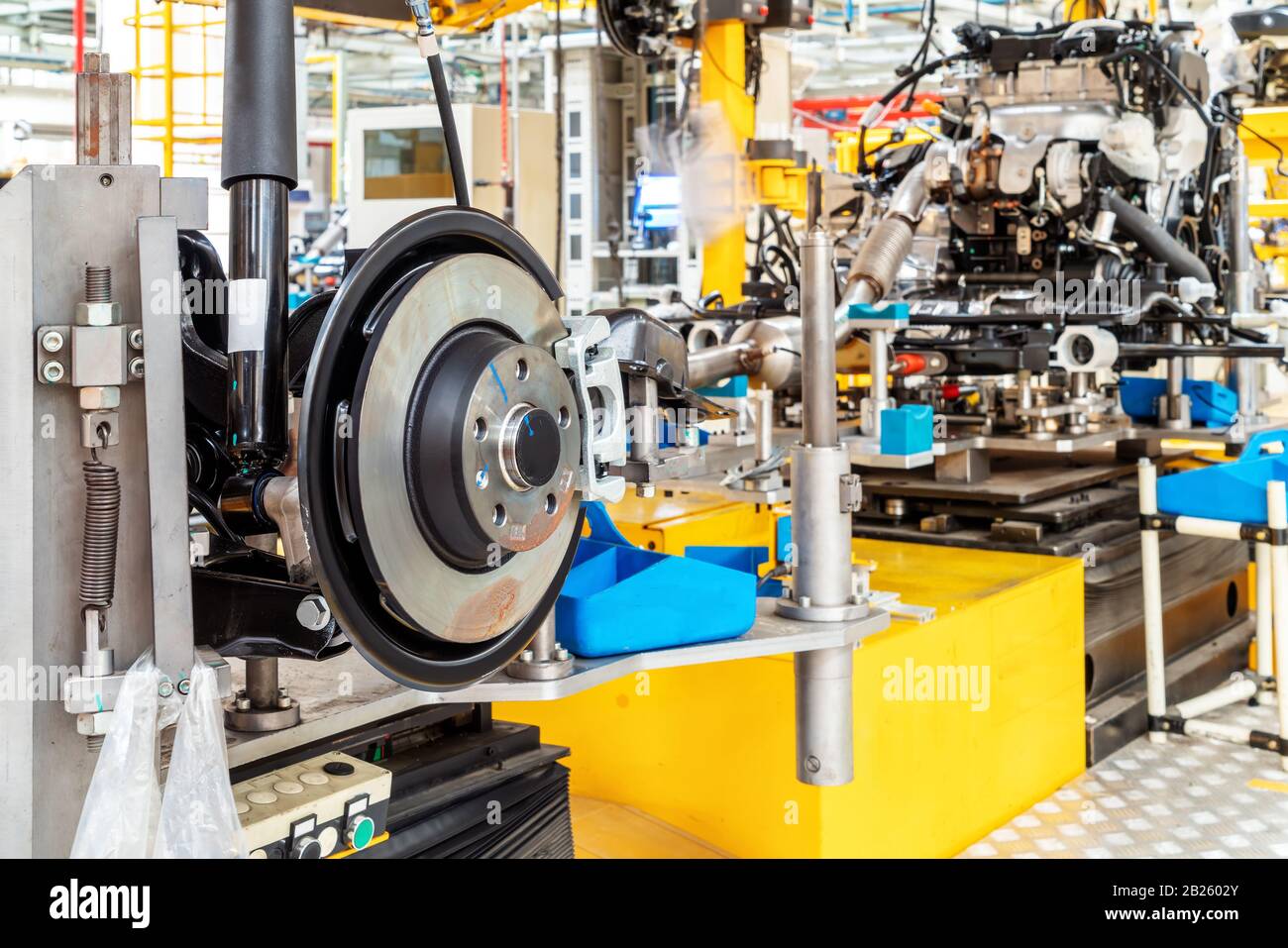 Modern automobile production line, automated production equipment Stock ...