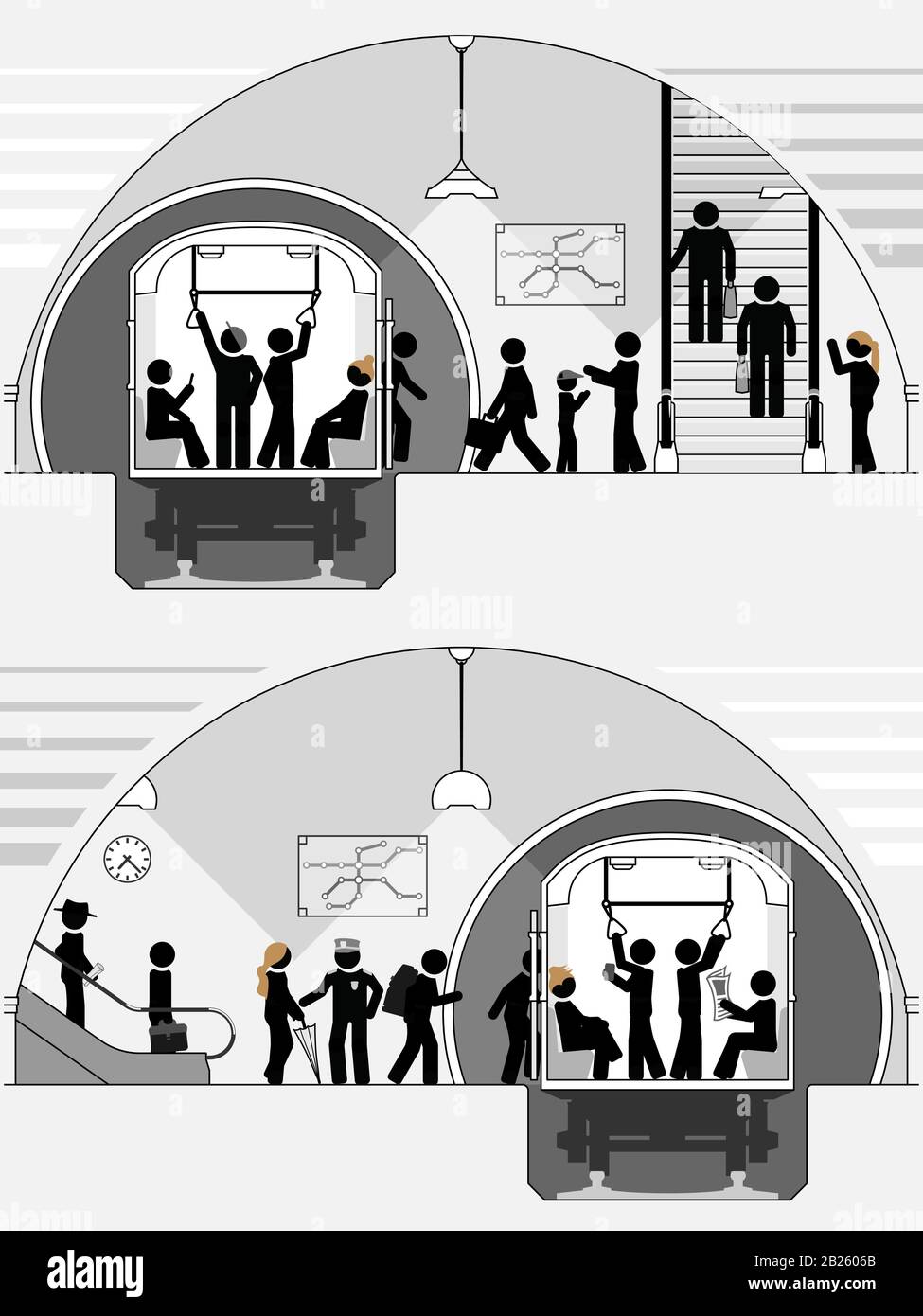 Busy underground rapid transit system Stock Vector Image & Art - Alamy