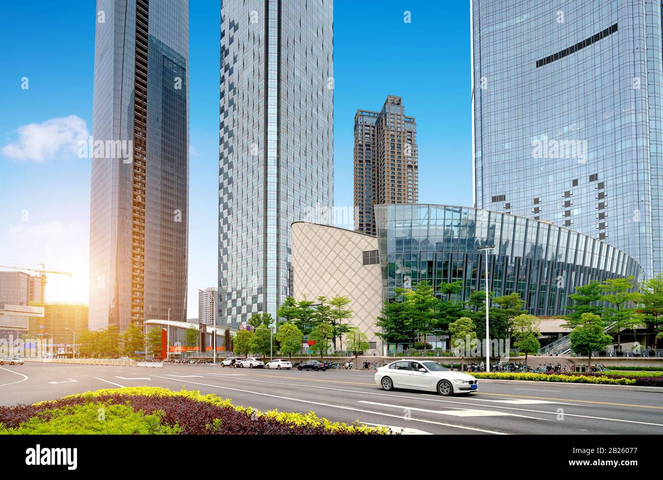 Highways and high-rise buildings, Fuzhou, Fujian Province, China Stock ...