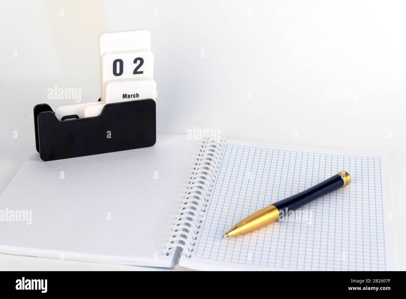 March 2nd. Day 2 of month, calendar on white background. plans for the ...