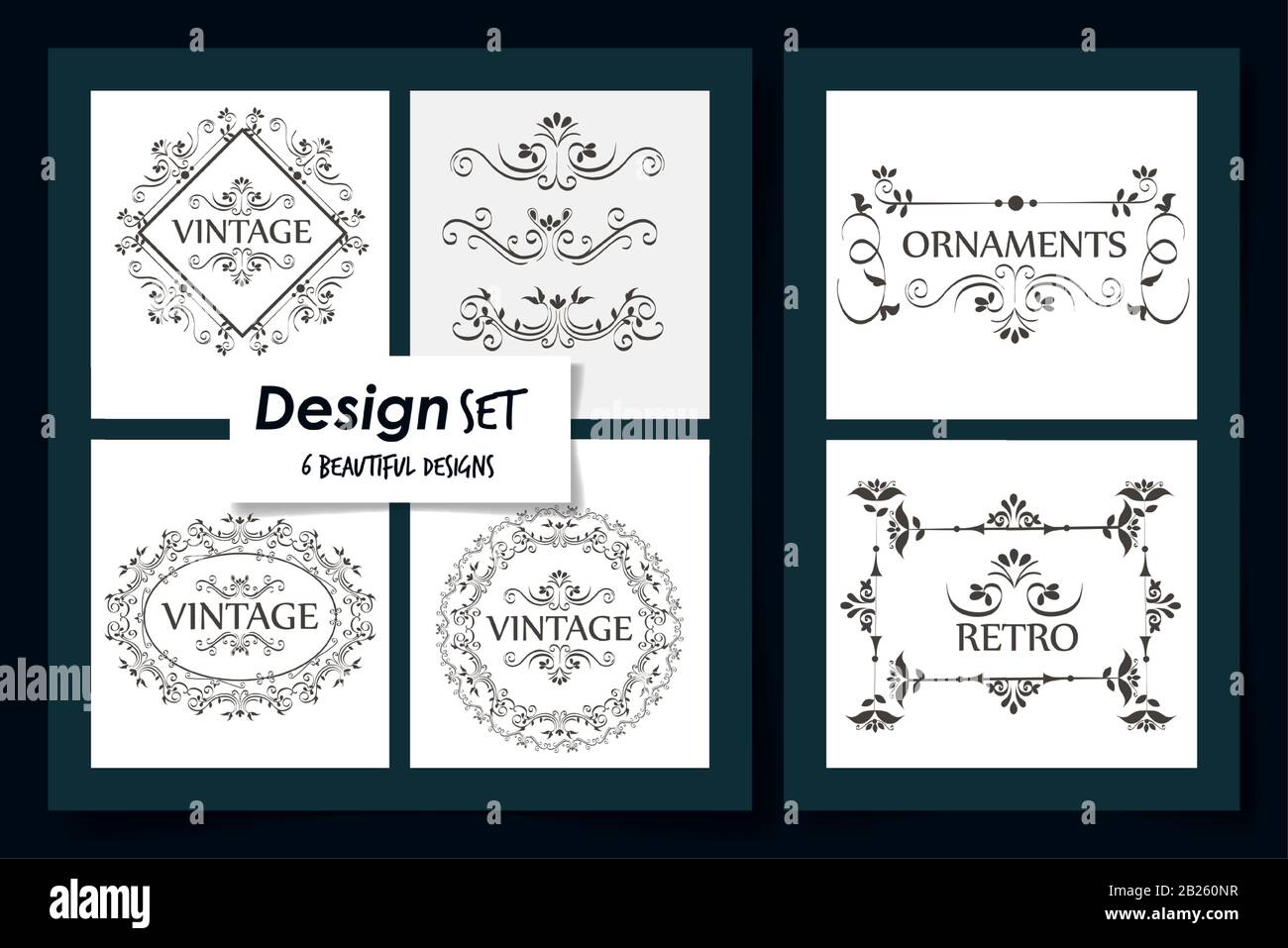 six designs of vintage ornamental frames Stock Vector Image & Art - Alamy