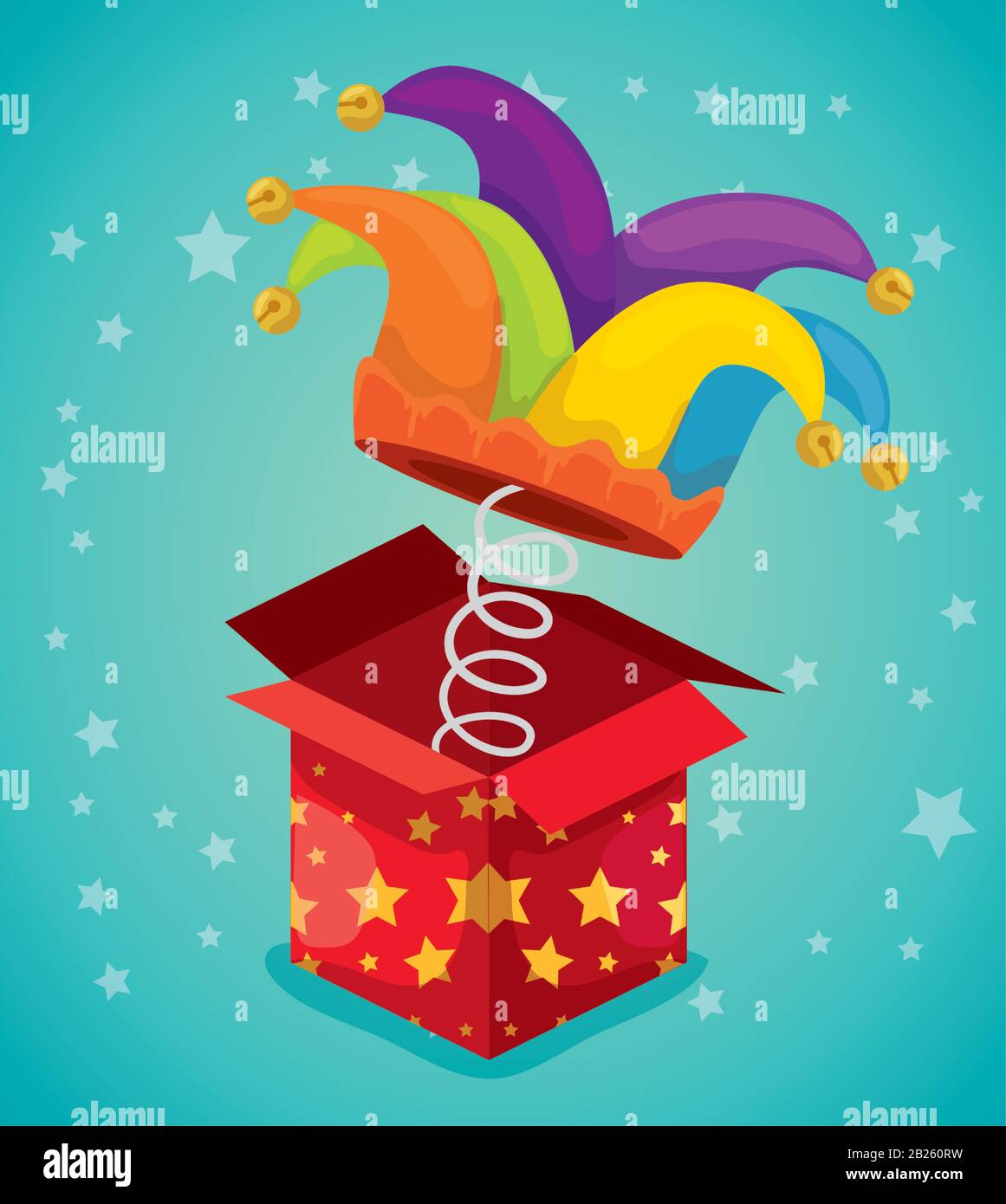 Cartoon fool day surprise box hi-res stock photography and images - Alamy