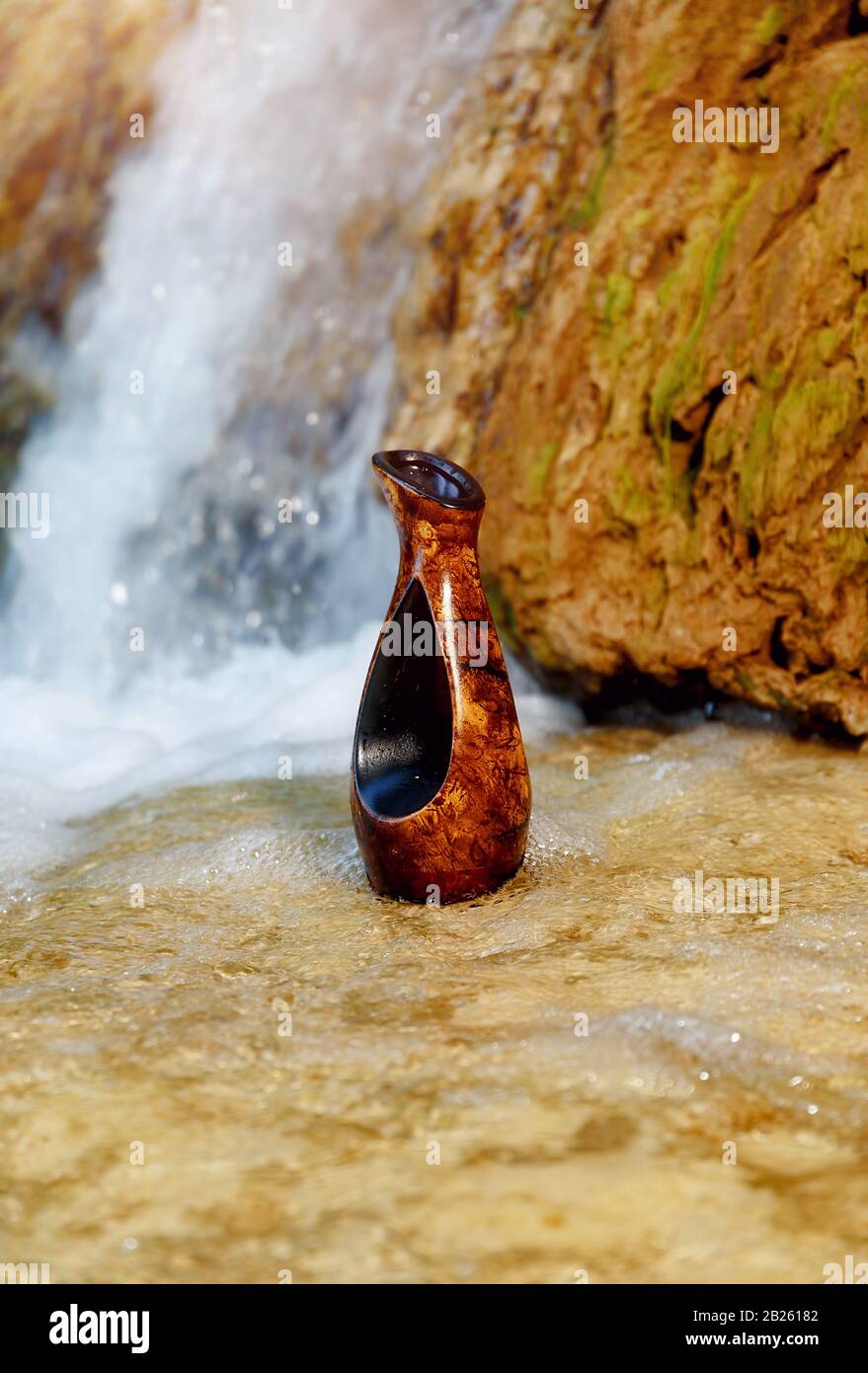 water in decenter at the waterfall Stock Photo - Alamy