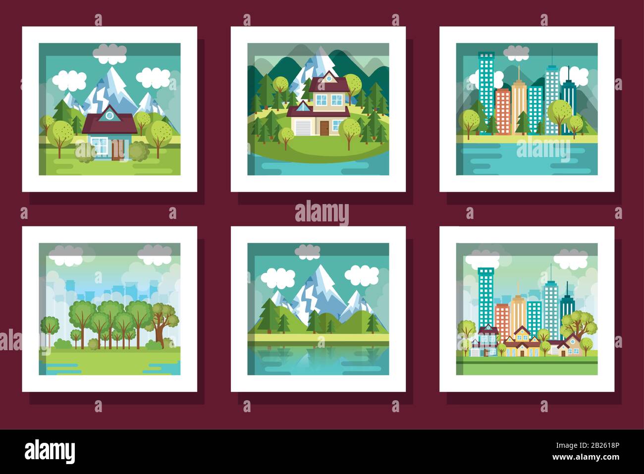 Scenery scenes scene Stock Vector Images - Alamy