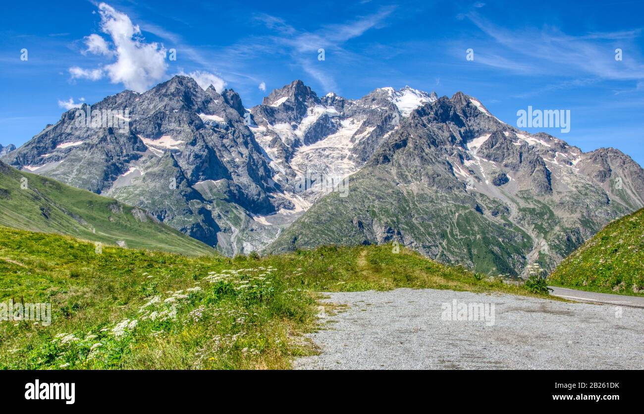 Going down the Col du Galibier road you can enjoy a magnificent view of ...
