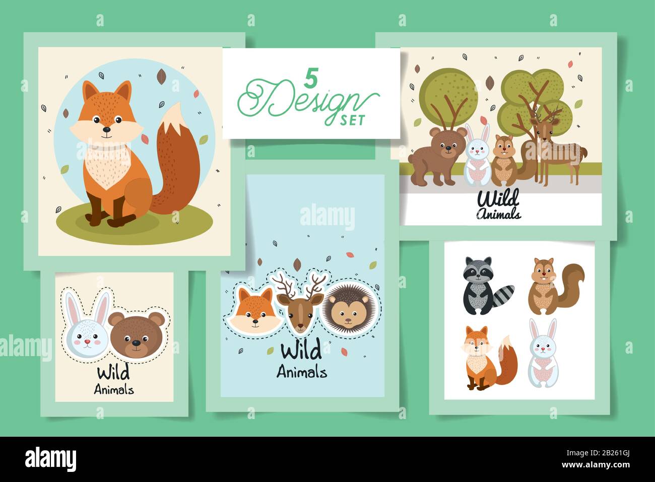 Isolated five animals Stock Vector Images - Alamy