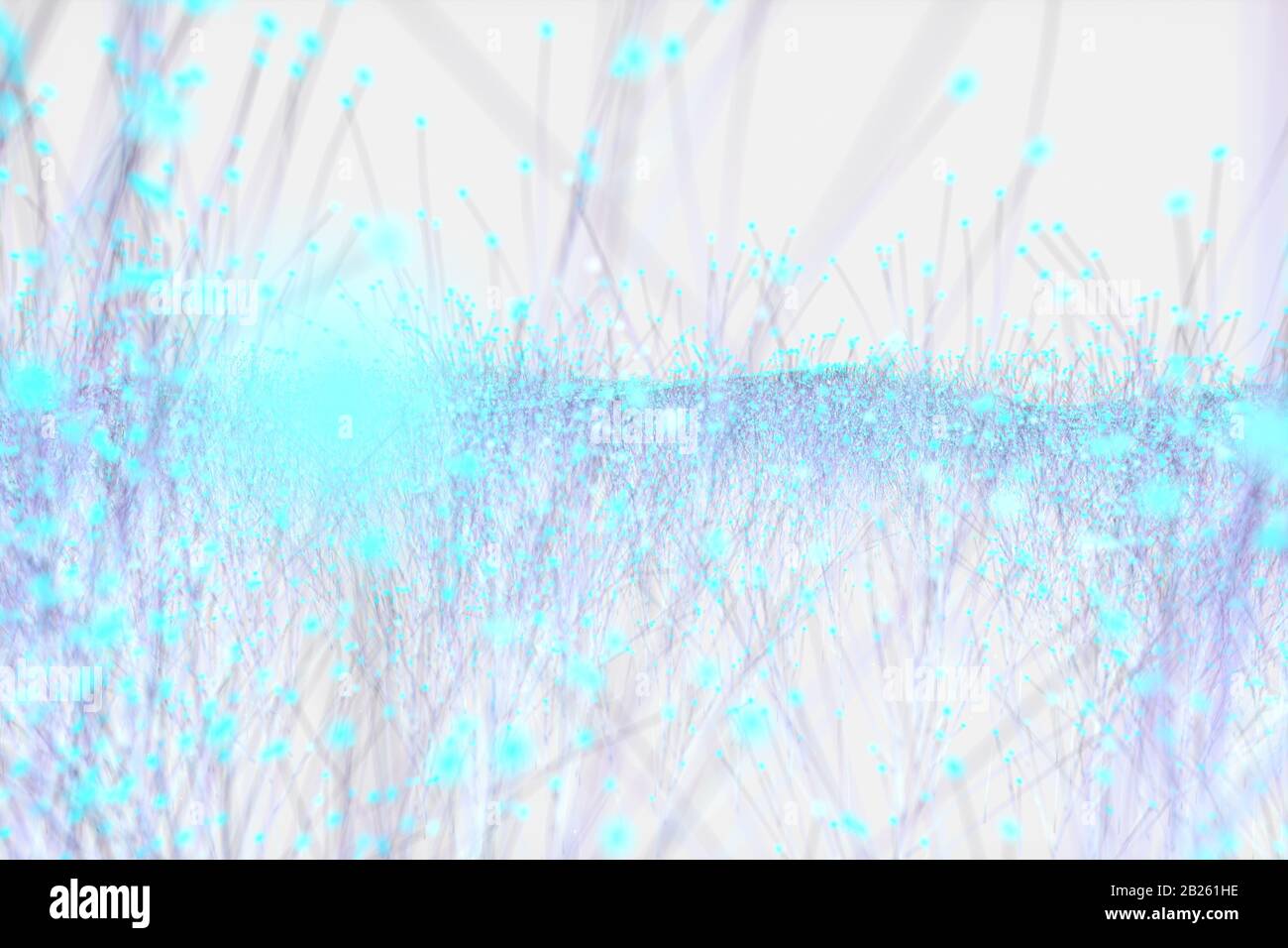 Glowing particles and lines,sparkling particles,3d rendering. Computer ...