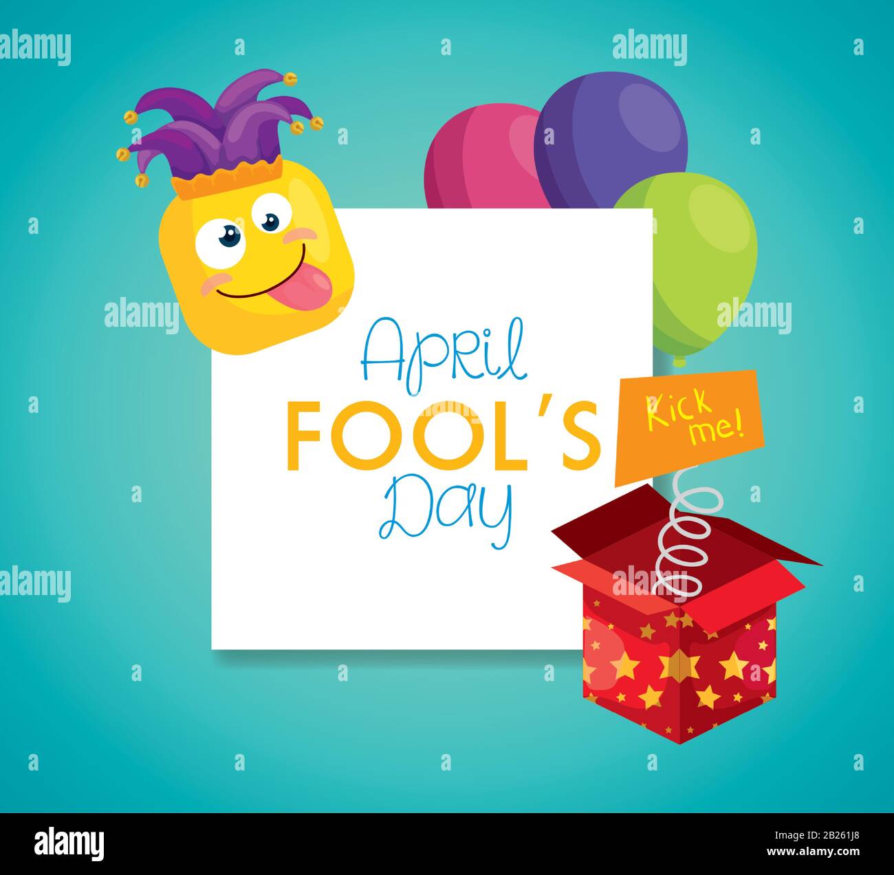 april fools day with hat buffoon and decoration Stock Vector Image ...