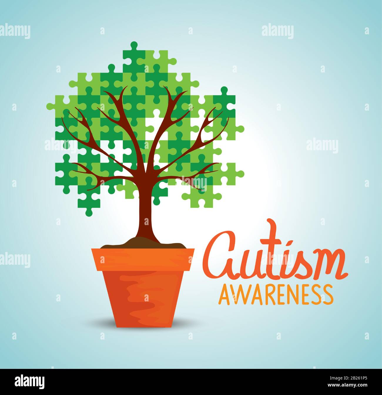 world autism day with tree in pot plant Stock Vector Image & Art - Alamy