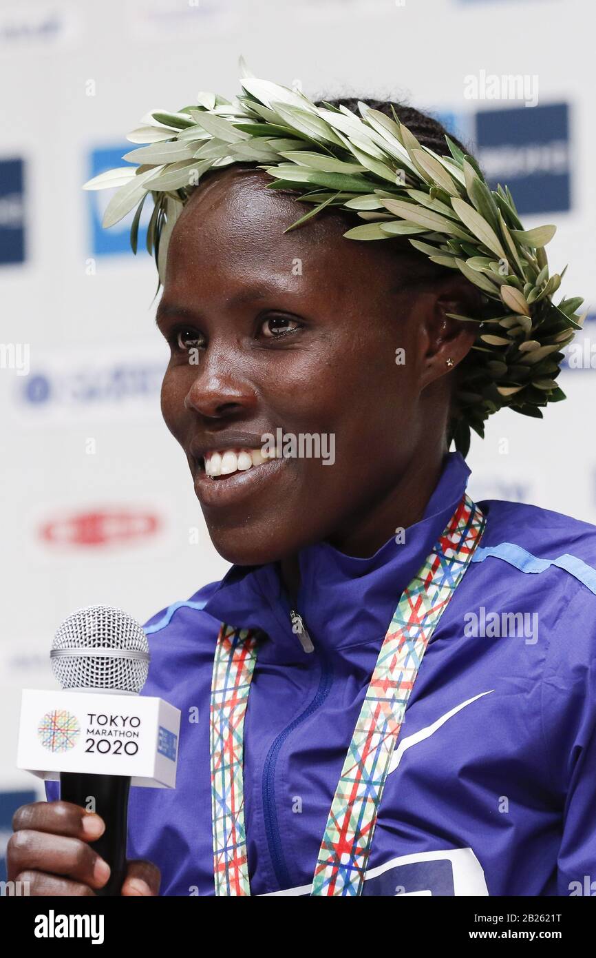 Tokyo, Japan. 1st Mar, 2020. Gold medalist Lonah Chemtai Salpeter of ...