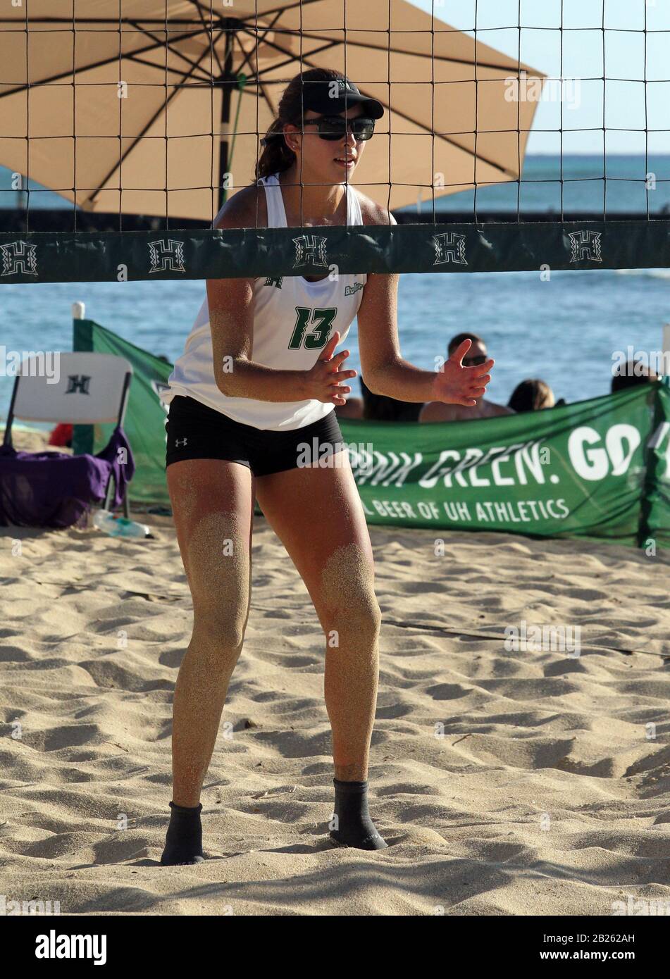 February 22, 2020 - Hawaii Rainbow Warriors Sofia Russo #13 during a match the LSU Tigers and ...