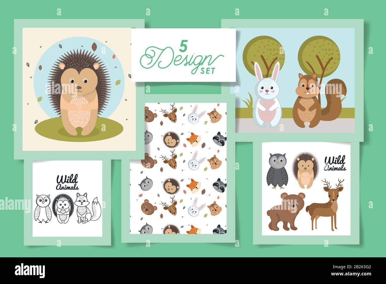 Isolated five animals Stock Vector Images - Alamy