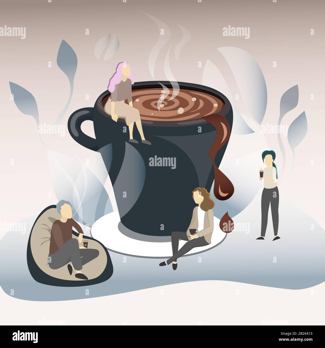 Businessman coffee colleagues Stock Vector Images - Alamy