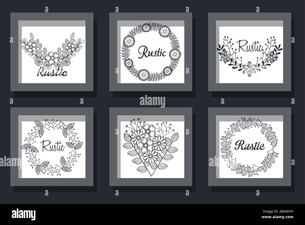 bundle designs of rustic flowers decoration Stock Vector Image & Art ...
