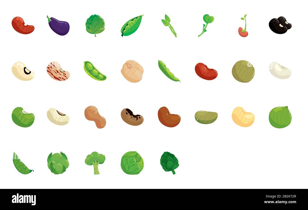 Vegetables icon bundle design Stock Vector Images - Alamy