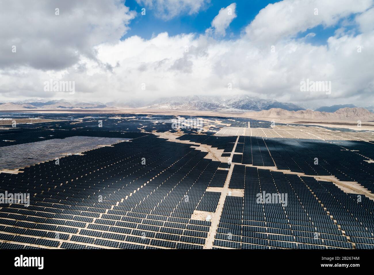 aerial view of a photovoltaic power station Stock Photo - Alamy
