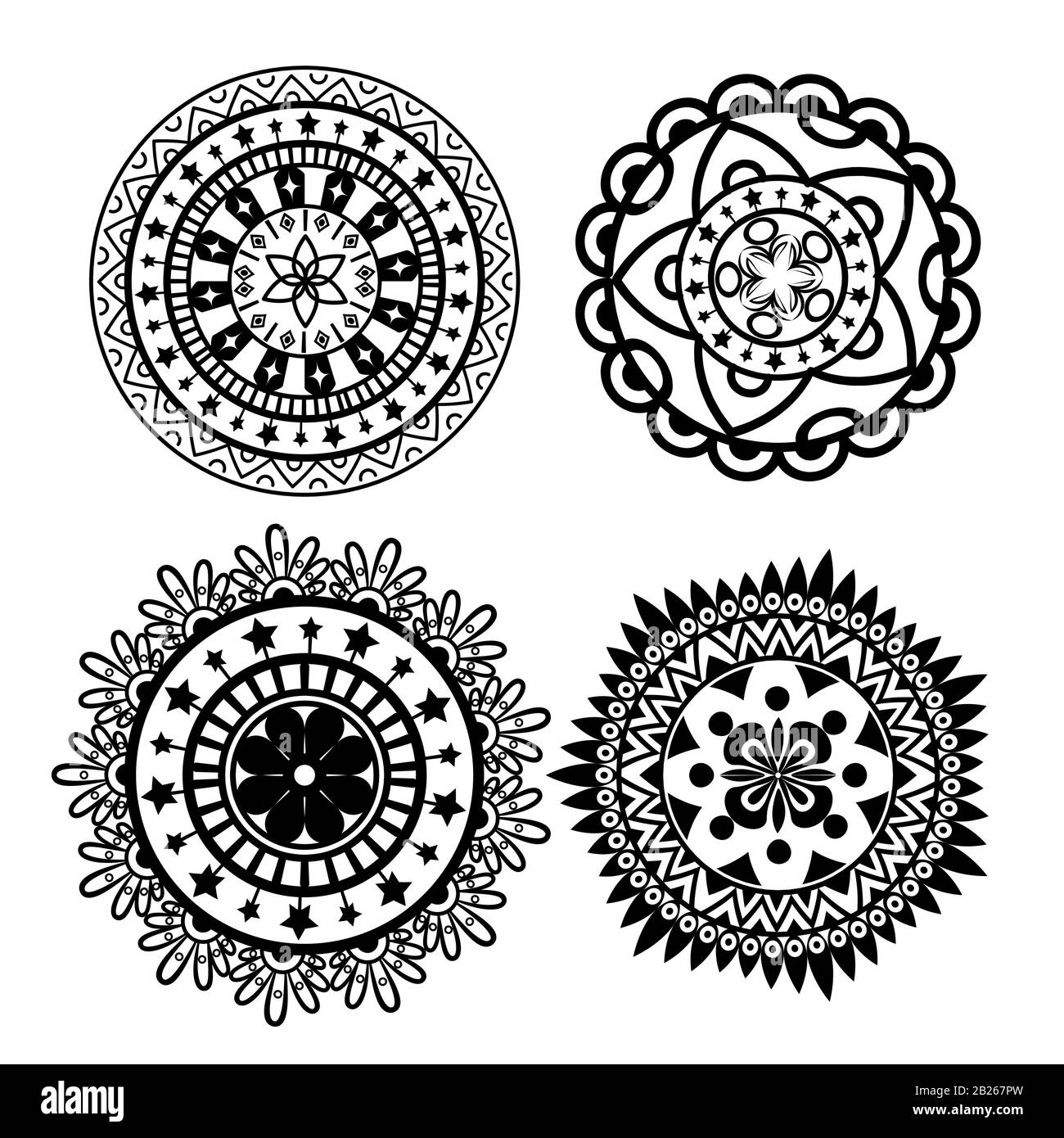 Set of mandalas Cut Out Stock Images & Pictures - Alamy
