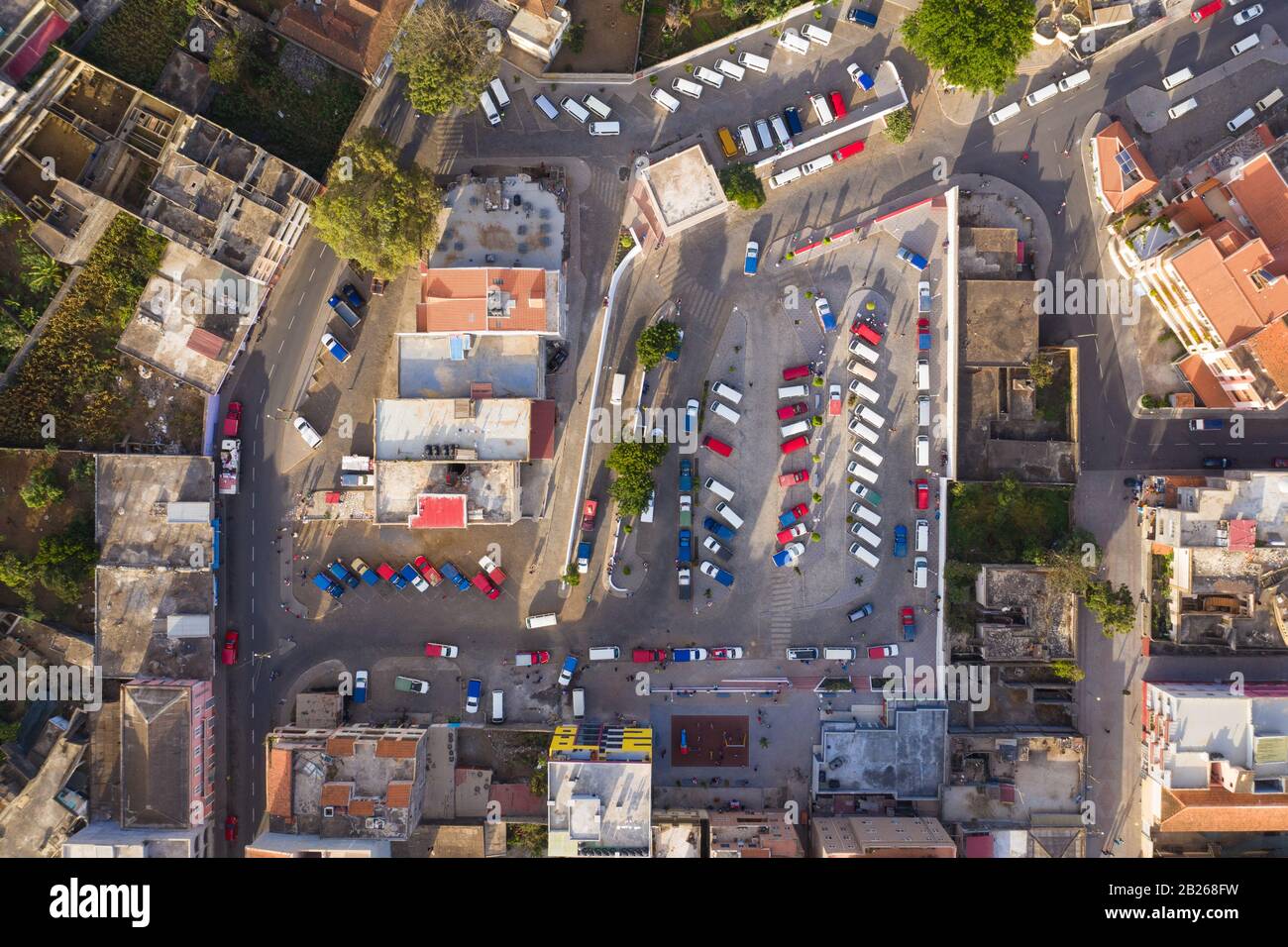 Aerial view of Assomada city in Santa Catarina district of Santiago ...