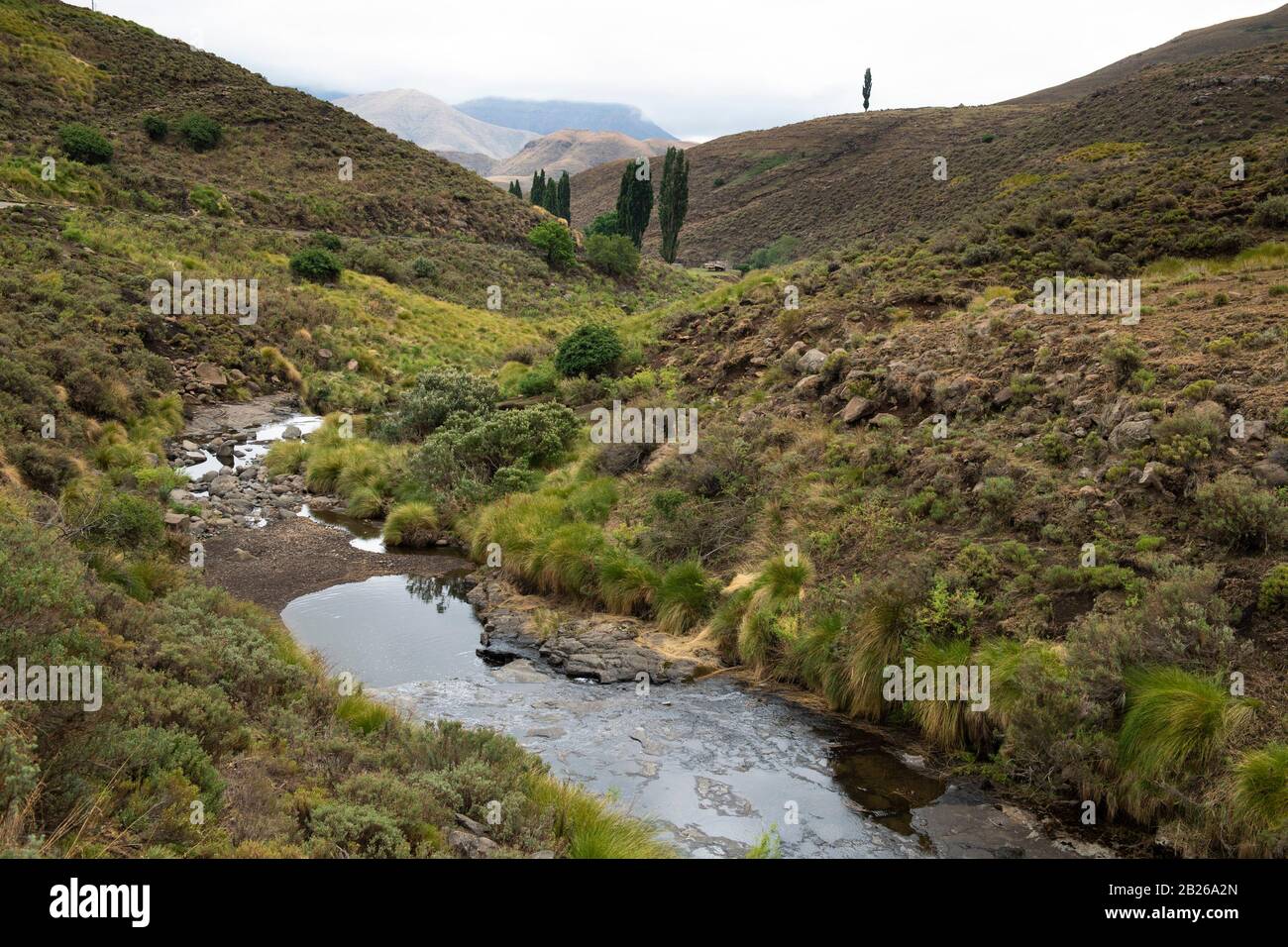 River, Lekhalo La Thaba Putsoa, Blue Mountain Pass, Lesotho Stock Photo ...