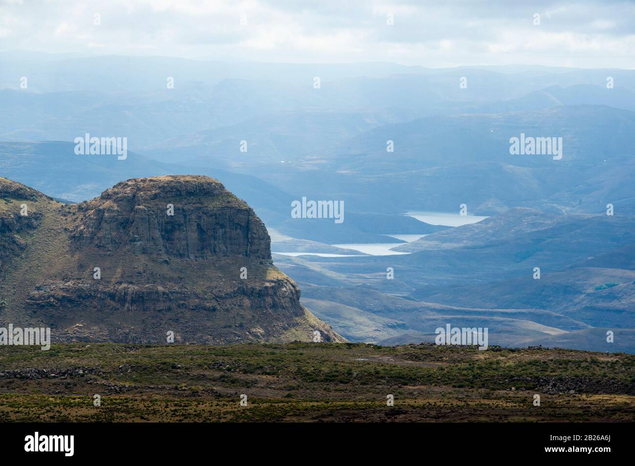 View of Mohale Dam, Lekhalo La Thaba Putsoa, Blue Mountain Pass ...