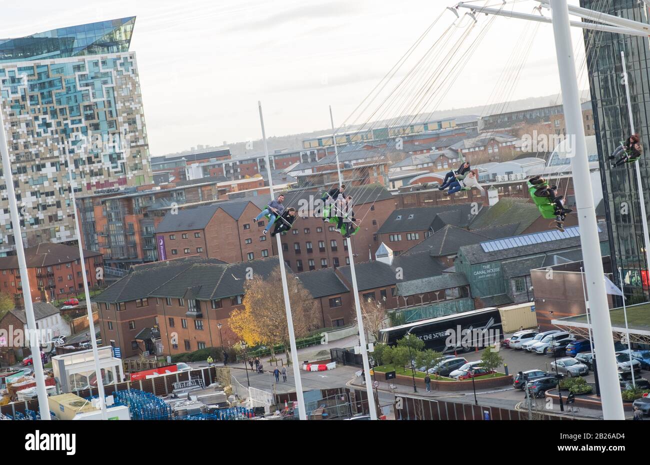Fairground rides, Centenary Square, Birmingham, England Stock Photo - Alamy