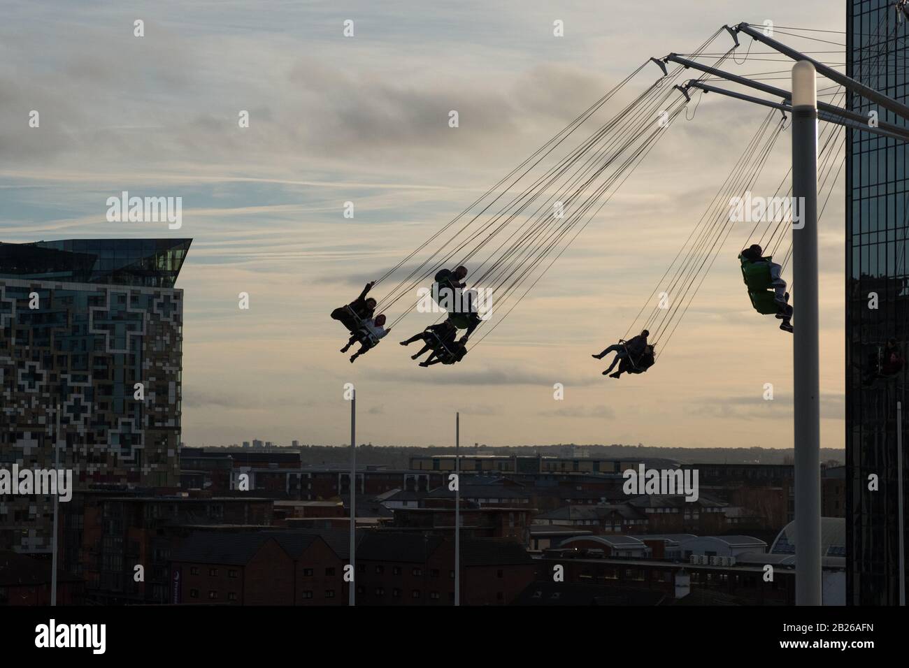Fairground rides, Centenary Square, Birmingham, England Stock Photo - Alamy