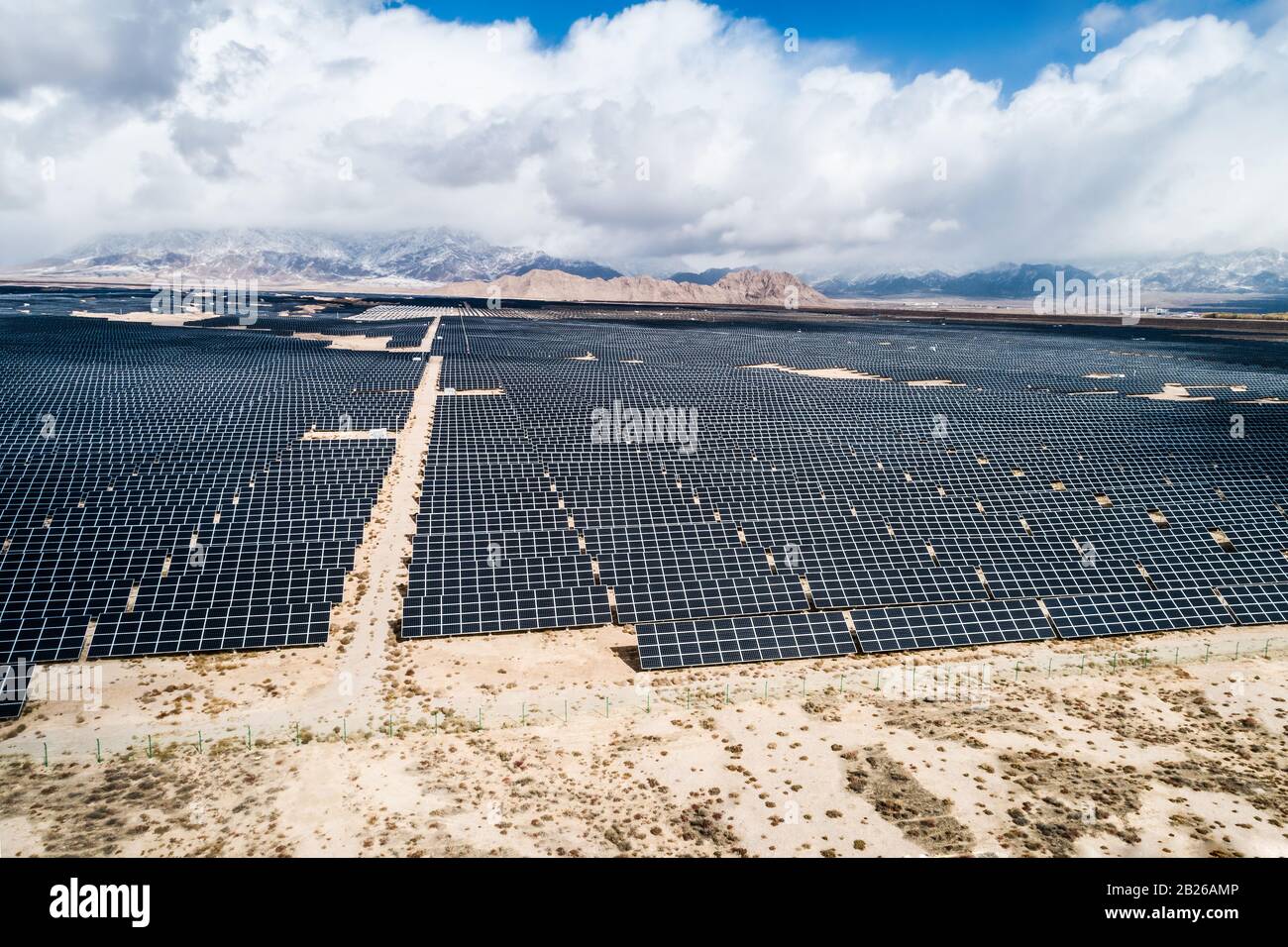 aerial view of a photovoltaic power station Stock Photo - Alamy