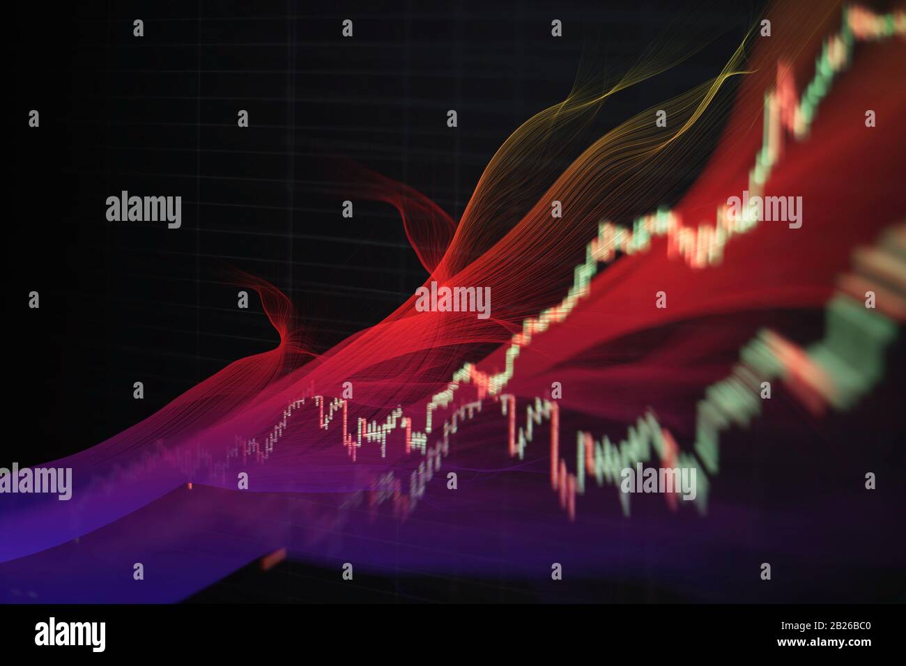 Stock index on the computer monitor . Financial data on a monitor which ...