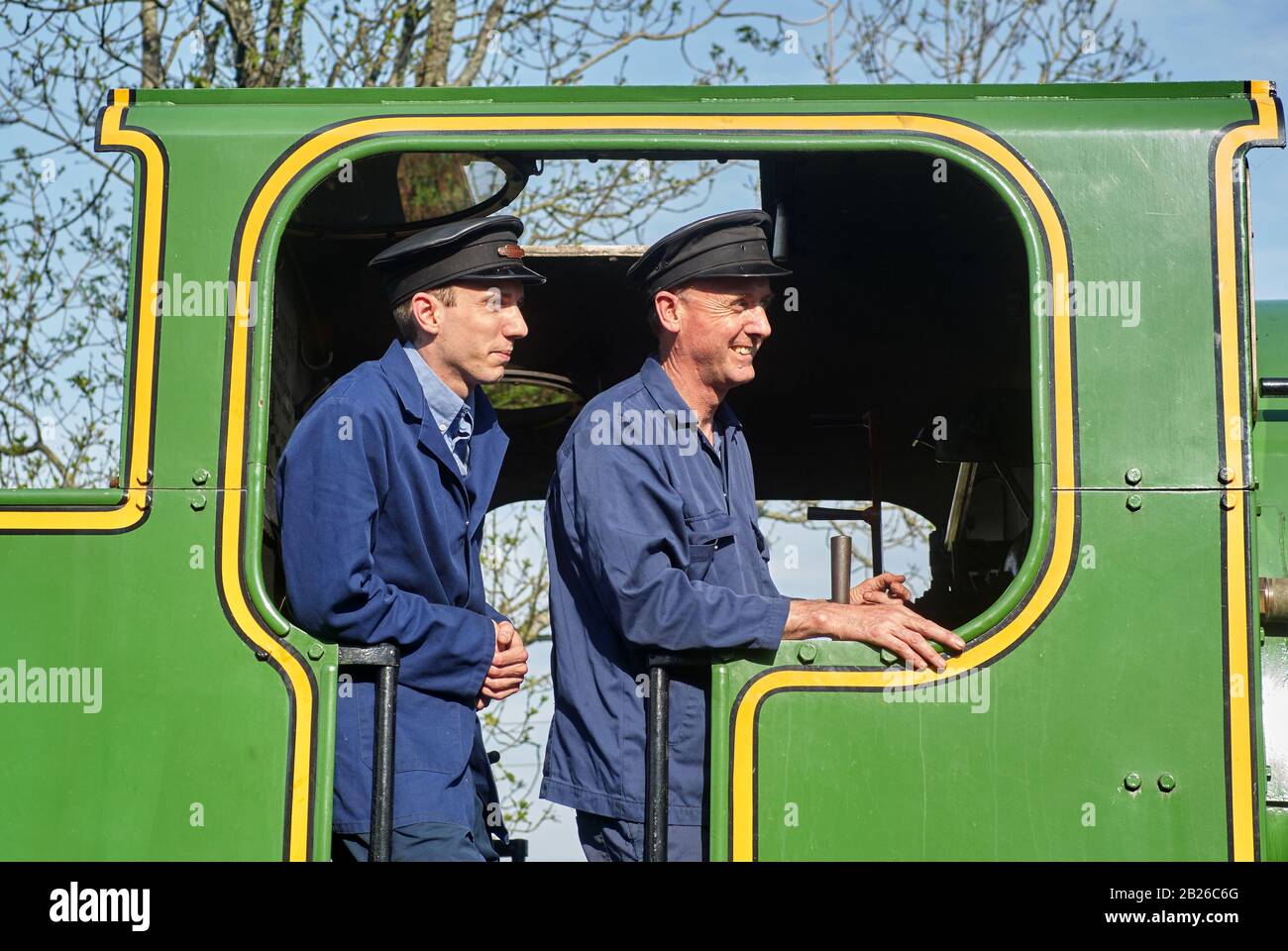 gwilli railway steam engine driver Stock Photo - Alamy