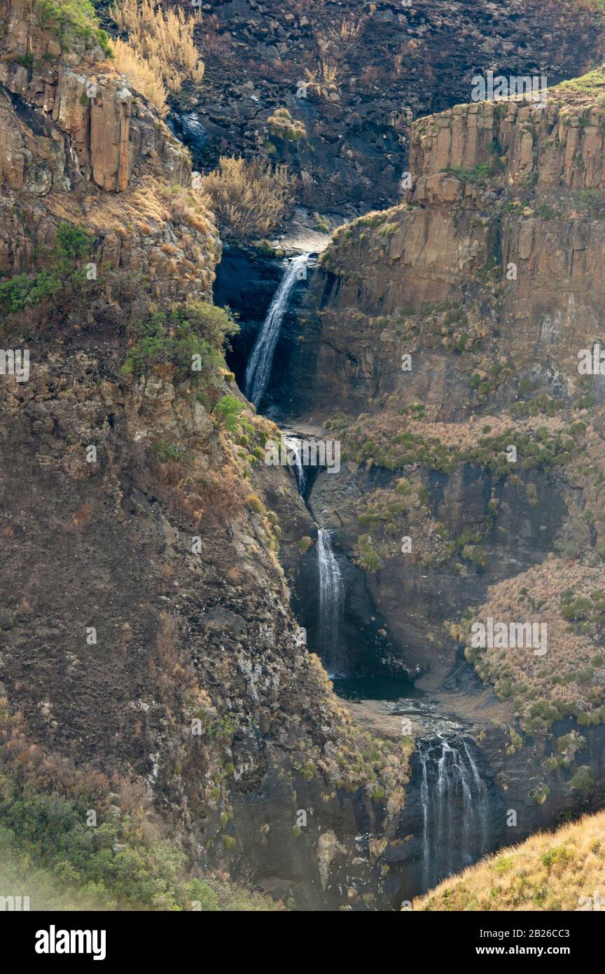 Three cascades waterfall, Ts'ehlanyane National Park, Lesotho Stock ...