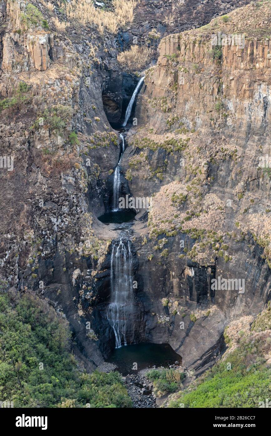 Three cascades waterfall, Ts'ehlanyane National Park, Lesotho Stock ...