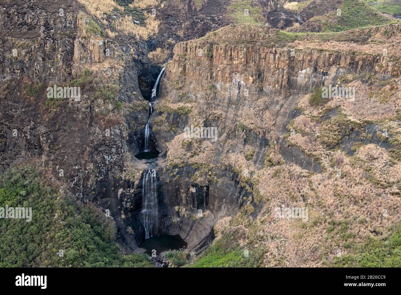 Three cascades waterfall, Ts'ehlanyane National Park, Lesotho Stock ...