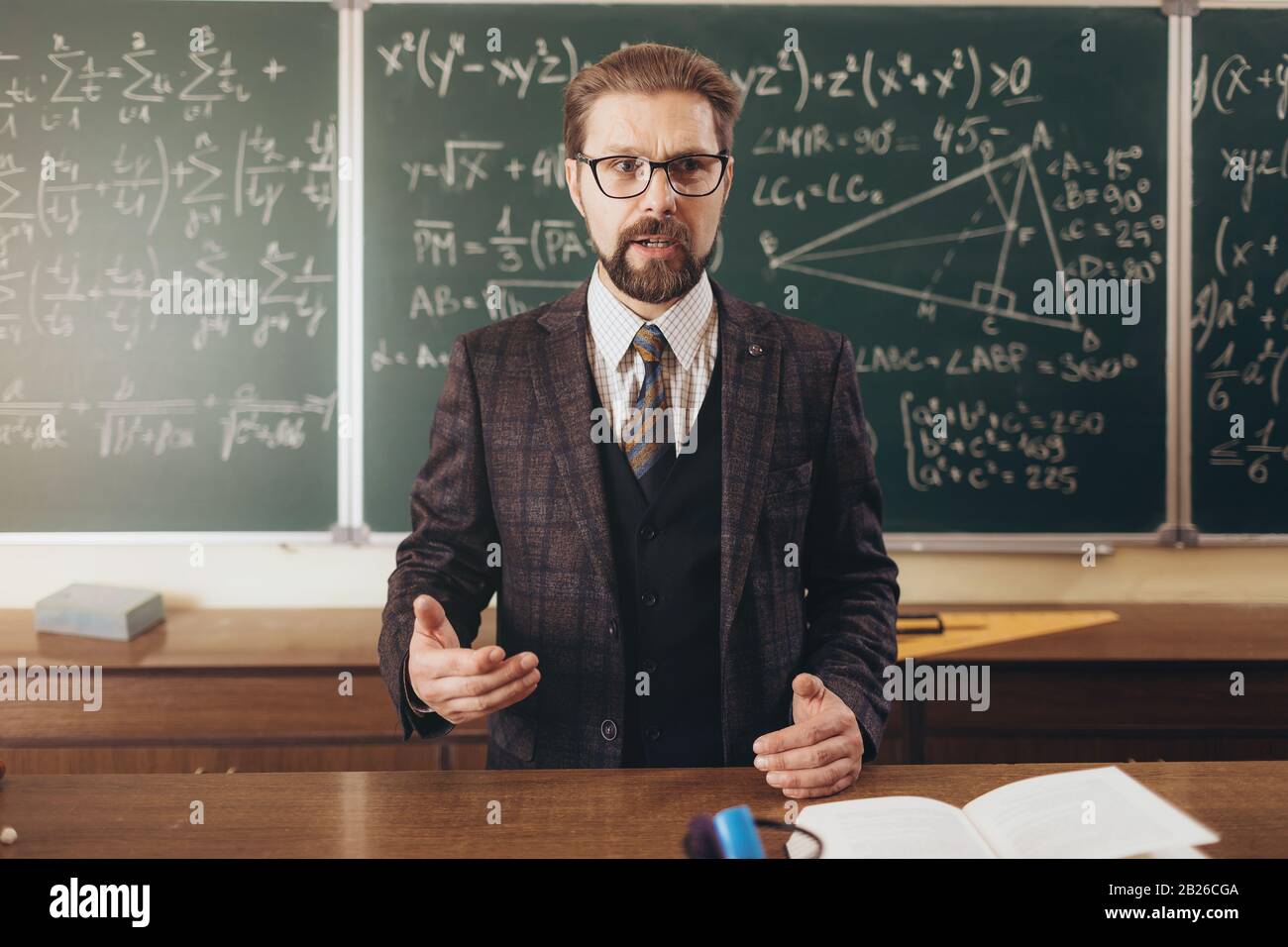 Teacher explaining formula chalkboard hi-res stock photography and ...